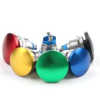 China 16/19/22mm Stainless Steel Self-Resetting Push Button Switch IP65 Level 220V Max Voltage Mushroom Head Screw Foot 1NO Switch for sale