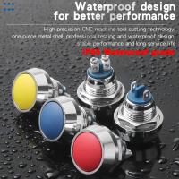 China 12MM Metal Push Button Switch Ball Head Momentary 1NO Colorful Switch Screw Welding Foot Self-recovery Terminal IP65 220V for sale