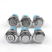 China 19mm Metal Push Button Switch 1NO1NC Shell Waterproof Momentary Latching Button Switch High/Flat Head Ring-LED for sale