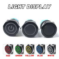 China 19mm LED Momentary Metal Push Button Switch with Connector Power Symbol Illumination on off Switch Welding for sale
