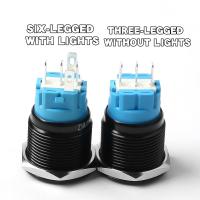 China 19mm LED Momentary Metal Push Button Switch with Connector Power Symbol Illumination on off Switch Welding for sale