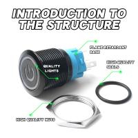 China 19mm LED Momentary Metal Push Button Switch with Connector Power Symbol Illumination on off Switch Welding for sale
