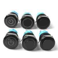 China 19mm LED Momentary Metal Push Button Switch with Connector Power Symbol Illumination on off Switch Welding for sale