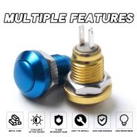 China 8mm Mini Colourful Aluminum Push Button Switch IP65 Waterproof Momentary Ball Head 2Pins Red Green Yellow Blue Black Silver for sale