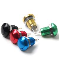 China 8mm Mini Colourful Aluminum Push Button Switch IP65 Waterproof Momentary Ball Head 2Pins Red Green Yellow Blue Black Silver for sale