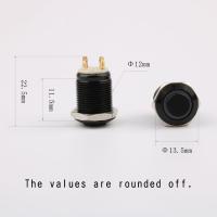 China 12V/24V/220V Waterproof Momentary 1NO Push Button 12mm Aluminium Alloy Oxidation IP65 3A Max. Current 250V Electronic LED Ring for sale