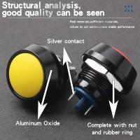 China 12MM Metal Push Button Switch Momentary 1NO With Ball Head Aluminum Oxide Black Body Colorful Switch Screw Foot Welding Foot for sale