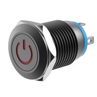 China YZ 12mm Metal Push Button Switch Momentary 1NO Oxidized Black Shell High/Flat Head IP65 3A 4-Pin Power LED 6V-220V 100000 for sale