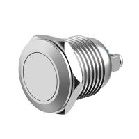 China Momentary 12mm Metal Push Button Switch Screw Foot Copper Nickel Plated Shell 1NO High/Flat Head 6V 24V 220V for sale
