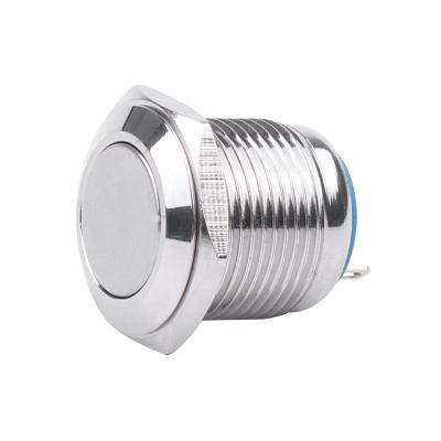 China 16mm Momentary IP65 3A 250V Electronic SPDT 12V Stainless Steel 1NO Car Doorbell Push Button Switch for sale