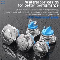 China 16MM Metal Push Button Switch No LED Self-Reset Momentary With Screw Foot Welding Foot High/Flat/Ball Head 1NO Jog Switch for sale