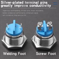 China 16MM Metal Push Button Switch No LED Self-Reset Momentary With Screw Foot Welding Foot High/Flat/Ball Head 1NO Jog Switch for sale