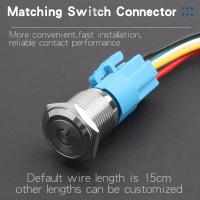 China 16mm Latching/Momentary Metal Push Button Switch Copper Nickel Plated Shell 1NO1NC With LED Lights 5Pins High/Flat Head for sale