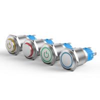 China 16mm Latching/Momentary Metal Push Button Switch Copper Nickel Plated Shell 1NO1NC With LED Lights 5Pins High/Flat Head for sale