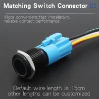 China 16mm Oxidized Black Shell Metal Push Button Switch Latching/Momentary 1NO1NC With LED Lights 5Pins High/Flat Head Red Green for sale