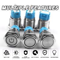 China 16mm Metal Push Button Switch High/Flat Head Led 3Pin/5Pin Metal Momentary  Switch Push Button Switches for sale