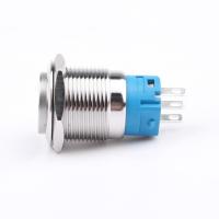 China HONGYE HYBD19-PS Dia 19mm Stainless Steel Waterproof Push Button 3 Pin 1NO1NC IP65 Self-Locking Electronic Structure 250V LED for sale