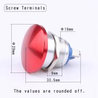China 19mm Stainless Steel Electronic Momentary Switch Explosion Proof Mushroom Head Oxidation IP65 Level 250V Max Voltage 1NO 4A for sale