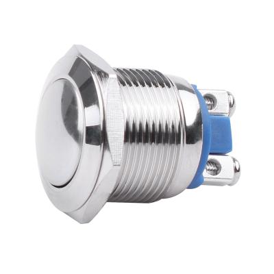 China 19mm Stainless Steel Electronic Flush Head 1NO Push Button Switch Momentary Reset IP65 3A Max. Current 250V Max. Voltage for sale