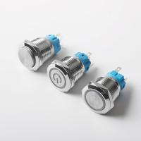 China 19mm Waterproof Metal Push Button Switch 1NO1NC Flat Head Ring-LED Momentary Switch IP65 Level 220v Max. Voltage for sale