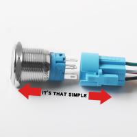 China 19mm Waterproof Metal Push Button Switch 1NO1NC Flat Head Ring-LED Momentary Switch IP65 Level 220v Max. Voltage for sale