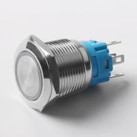China 19mm Waterproof Metal Push Button Switch 1NO1NC Flat Head Ring-LED Momentary Switch IP65 Level 220v Max. Voltage for sale
