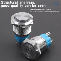 China 19mm Metal Push Button Switch 1NO1NC Waterproof High/Flat Head Ring-LED Momentary Latching Button Switch 6V 12V 220V for sale