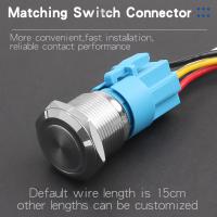 China 19mm Metal Push Button Switch 1NO1NC Waterproof High/Flat Head Ring-LED Momentary Latching Button Switch 6V 12V 220V for sale
