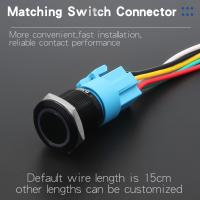 China 19mm Metal Push Button Switch 1NO1NC Oxidized Black Shell Waterproof Momentary Latching Button Switch High/Flat Head Ring-LED for sale