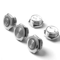 China 19mm IP65 Waterproof Metal Button Switch Self-Resetting 1NO Flat Head/High Head Push Button Switches for sale