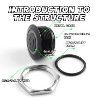 China High Quality 19MM Oxidized Black  Metal Push Button Switch Self-Return 1NO with LED Momentary Reset for sale