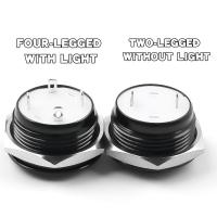 China High Quality 19MM Oxidized Black  Metal Push Button Switch Self-Return 1NO with LED Momentary Reset for sale