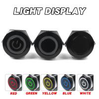 China High Quality 19MM Oxidized Black  Metal Push Button Switch Self-Return 1NO with LED Momentary Reset for sale