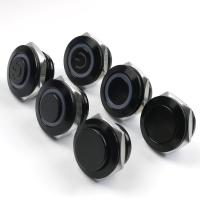 China High Quality 19MM Oxidized Black  Metal Push Button Switch Self-Return 1NO with LED Momentary Reset for sale