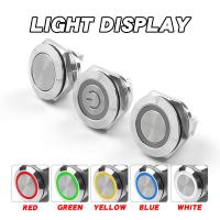 China 19mm Push Button Switch Short Metal Thin Metal CE IP65 1NO With Wire Flat/High Head Momentary for sale