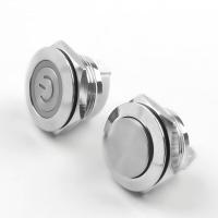 China 19mm Push Button Switch Short Metal Thin Metal CE IP65 1NO With Wire Flat/High Head Momentary for sale