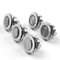 China 19mm Push Button Switch Short Metal Thin Metal CE IP65 1NO With Wire Flat/High Head Momentary for sale