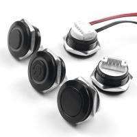 China Push Button Switch Ultra Short Waterproof Self-Reset Momentary 19mm Oxidation Black IP65 for sale