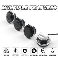 China Push Button Switch Ultra Short Waterproof Self-Reset Momentary 19mm Oxidation Black IP65 for sale
