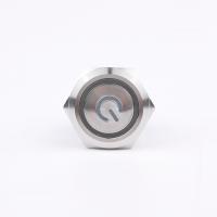 China 12v24v220v Momentary Waterproof  Stainless Steel Power LED22mm Momentary Push Button for sale