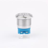 China 12v24v220v Momentary Waterproof  Stainless Steel Power LED22mm Momentary Push Button for sale