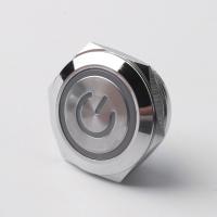 China Industrial 12 Volt Momentary Power Switch 22mm Illuminated Metal Push Button 1NO Ring 4 Terminal IP67 CE for Max Voltage for sale