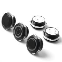China 22mm Metal Button Switch Oxidized Black Waterproof IP65 Self-resetting 1NO Flat Head/High Head for sale