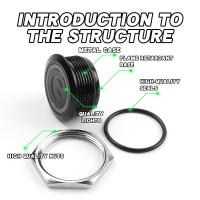 China 22mm Metal Button Switch Oxidized Black Waterproof IP65 Self-resetting 1NO Flat Head/High Head for sale