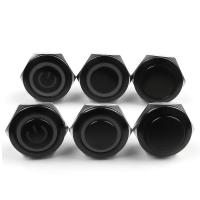 China 22mm Metal Button Switch Oxidized Black Waterproof IP65 Self-resetting 1NO Flat Head/High Head for sale