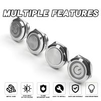 China 22mm ultra short metal button with light ultra-thin micro momentary led  metal push button switch for sale