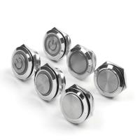 China 22mm ultra short metal button with light ultra-thin micro momentary led  metal push button switch for sale