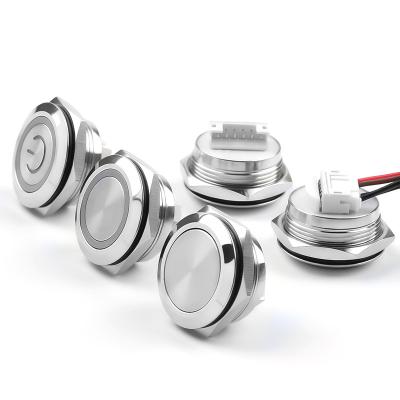 China 22mm Short Type Wired LED Momentary Switch 1No 1NC Switch Combination with Ring Illumination Max. Current 1A for sale