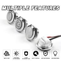 China 22mm Short Type Wired LED Momentary Switch 1No 1NC Switch Combination with Ring Illumination Max. Current 1A for sale