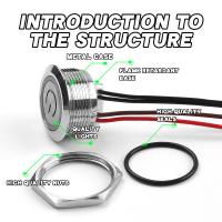 China 22mm Short Type Wired LED Momentary Switch 1No 1NC Switch Combination with Ring Illumination Max. Current 1A for sale